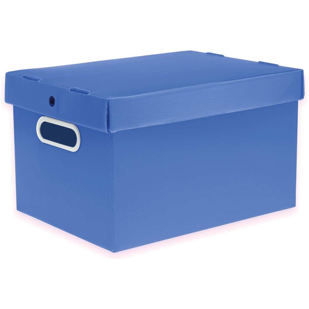 CAIXA ORGANIZADORA PRONTOBOX PEQUENA AZUL POLYCART – HM2 Papelaria Bauru