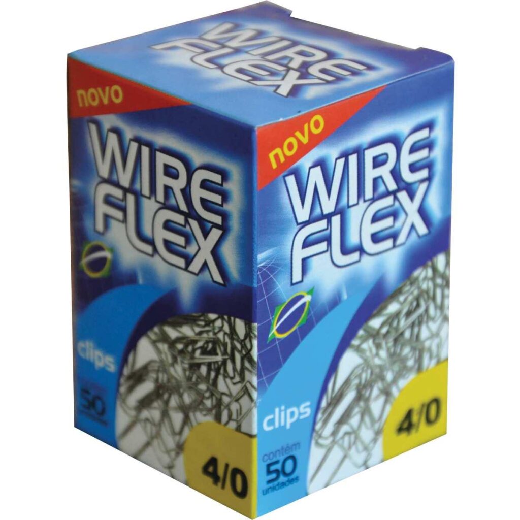 CLIPS GALVANIZADO 4/0 50 UNIDADES WIRE FLEX – HM2 Papelaria Bauru