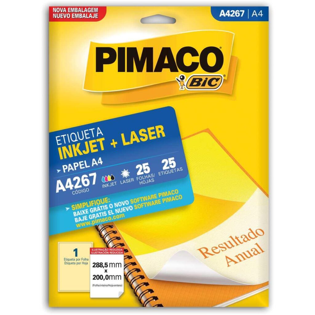 ETIQUETA A4 A4262 25 FLS 33,9X99,0MM PIMACO – HM2 Papelaria Bauru