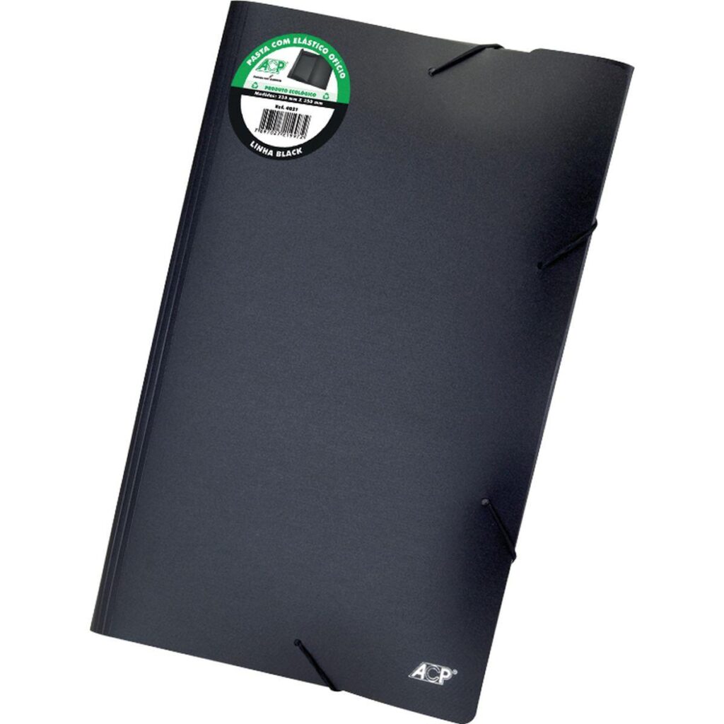 PASTA COM ELÁSTICO (PLÁSTICA) OFICIO LINHA BLACK – HM2 Papelaria Bauru