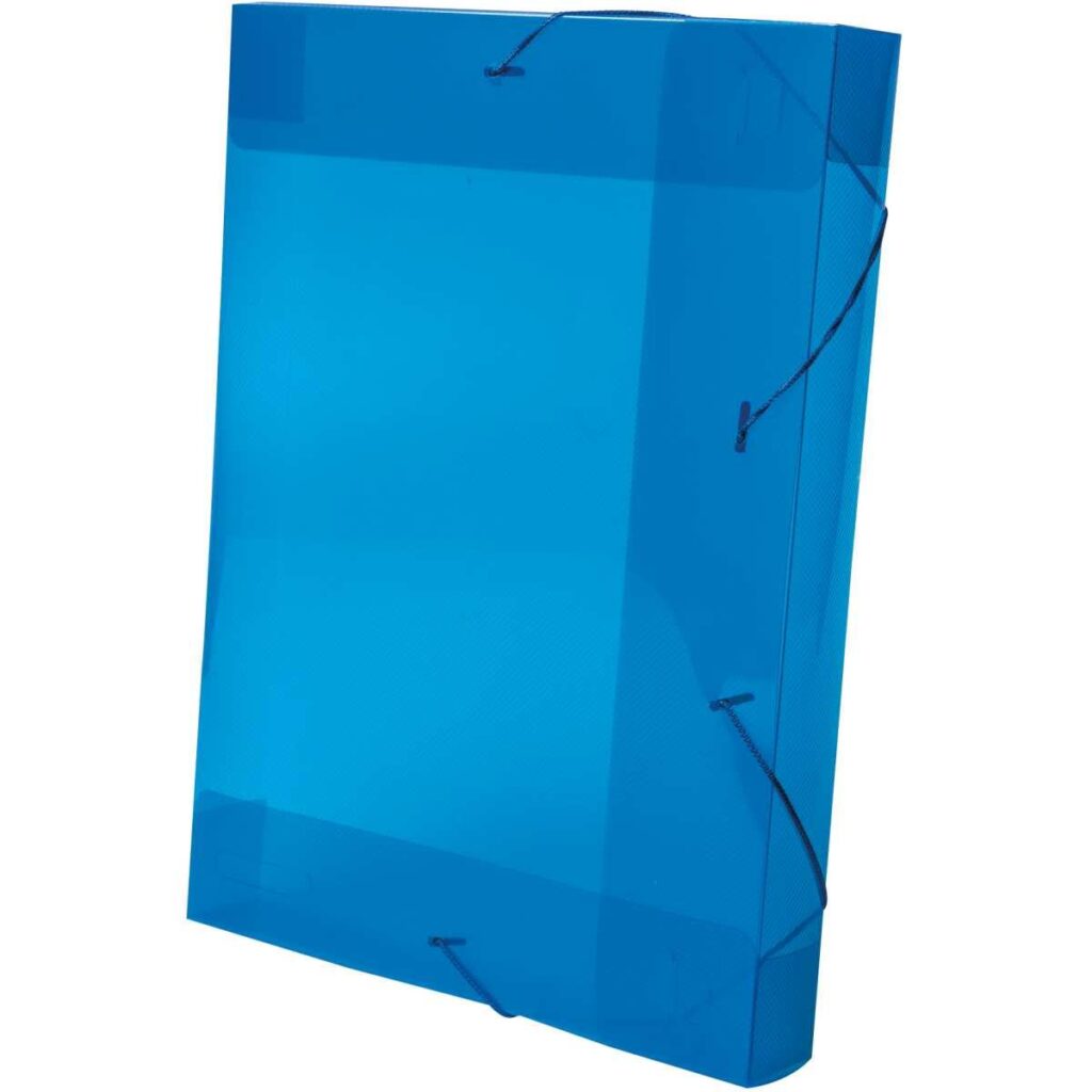 PASTA COM ELÁSTICO (PLÁSTICA) OFICIO 55MM AZUL DEL – HM2 Papelaria Bauru