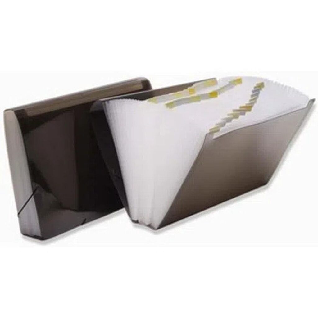 PASTA SANFONADA (PLÁSTICA) OFICIO 31 DIVISÕES FUME – HM2 Papelaria Bauru