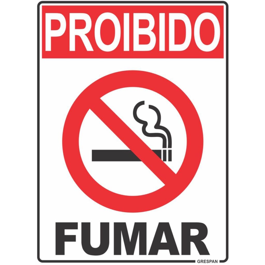 PLACA DE SINALIZAÇÃO PROIBIDO FUMAR 15X20CM. – G – HM2 Papelaria Bauru